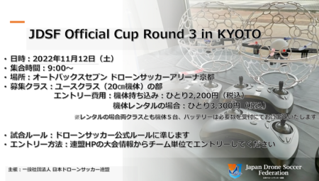JDSF Official Cup Round 3 in KYOTO « 日本ドローンサッカー連盟